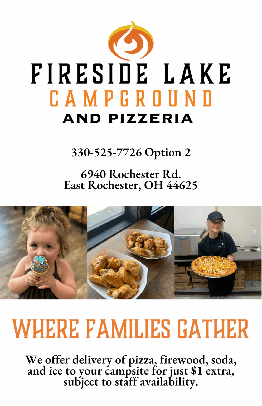 Fireside Lake Pizzeria Menu – Fireside Lake Campground